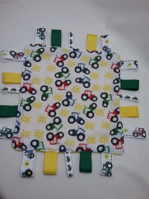 Baby Child Taggie Sensory Tag Blanket Comforter Farm Tractors | Etsy