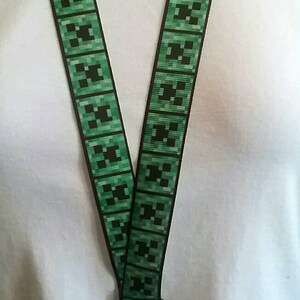 Lanyard Green Pixel Computer Video Game Ribbon ID Badge Holder | Etsy