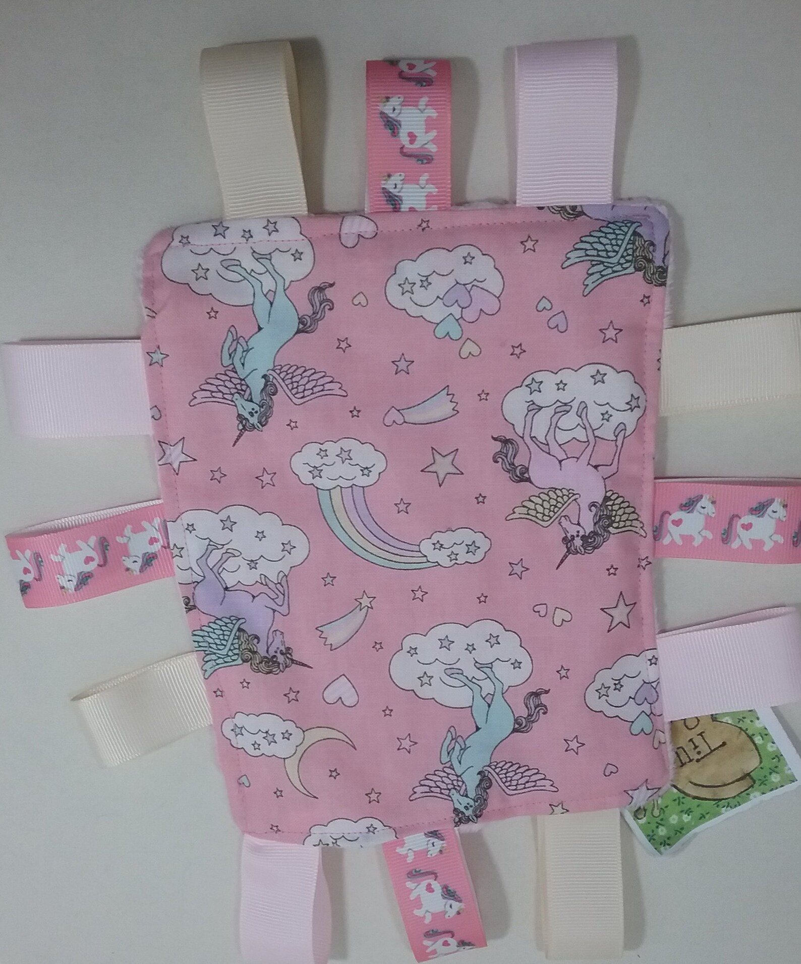 Tag Blanket Pink Unicorn Baby Child Taggie Sensory Pink - Etsy