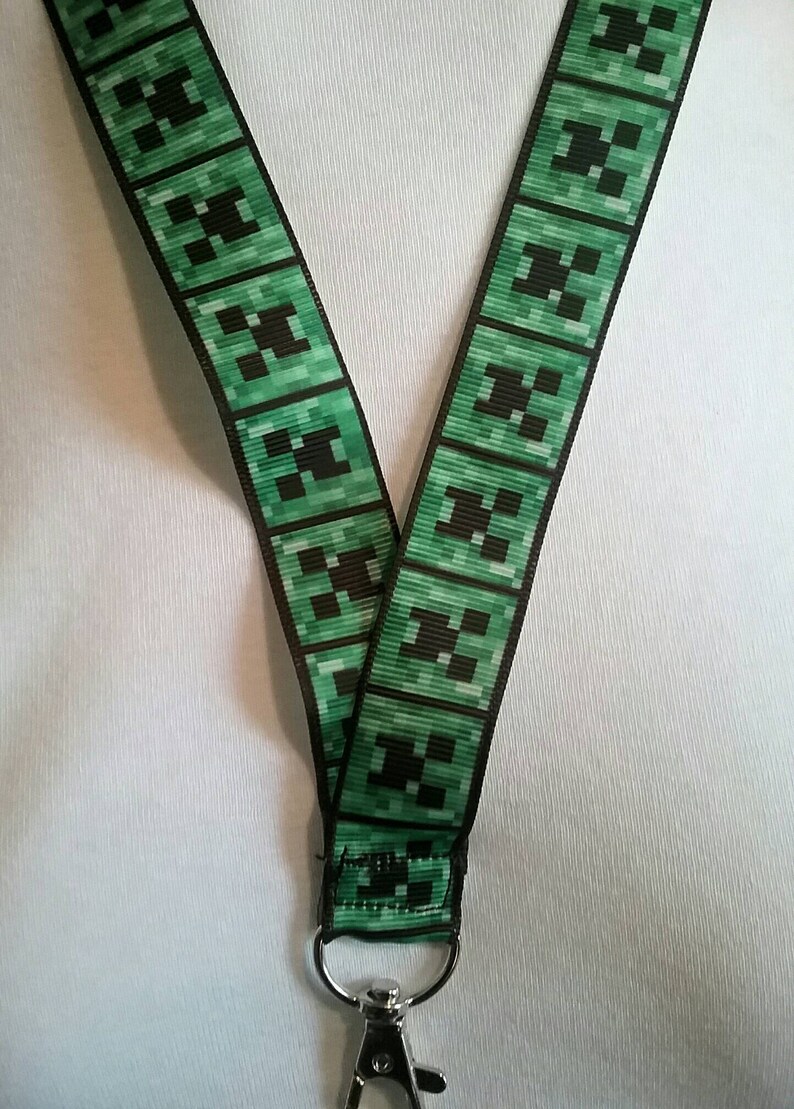 Lanyard Green Pixel Computer Video Game Ribbon ID Badge Holder | Etsy