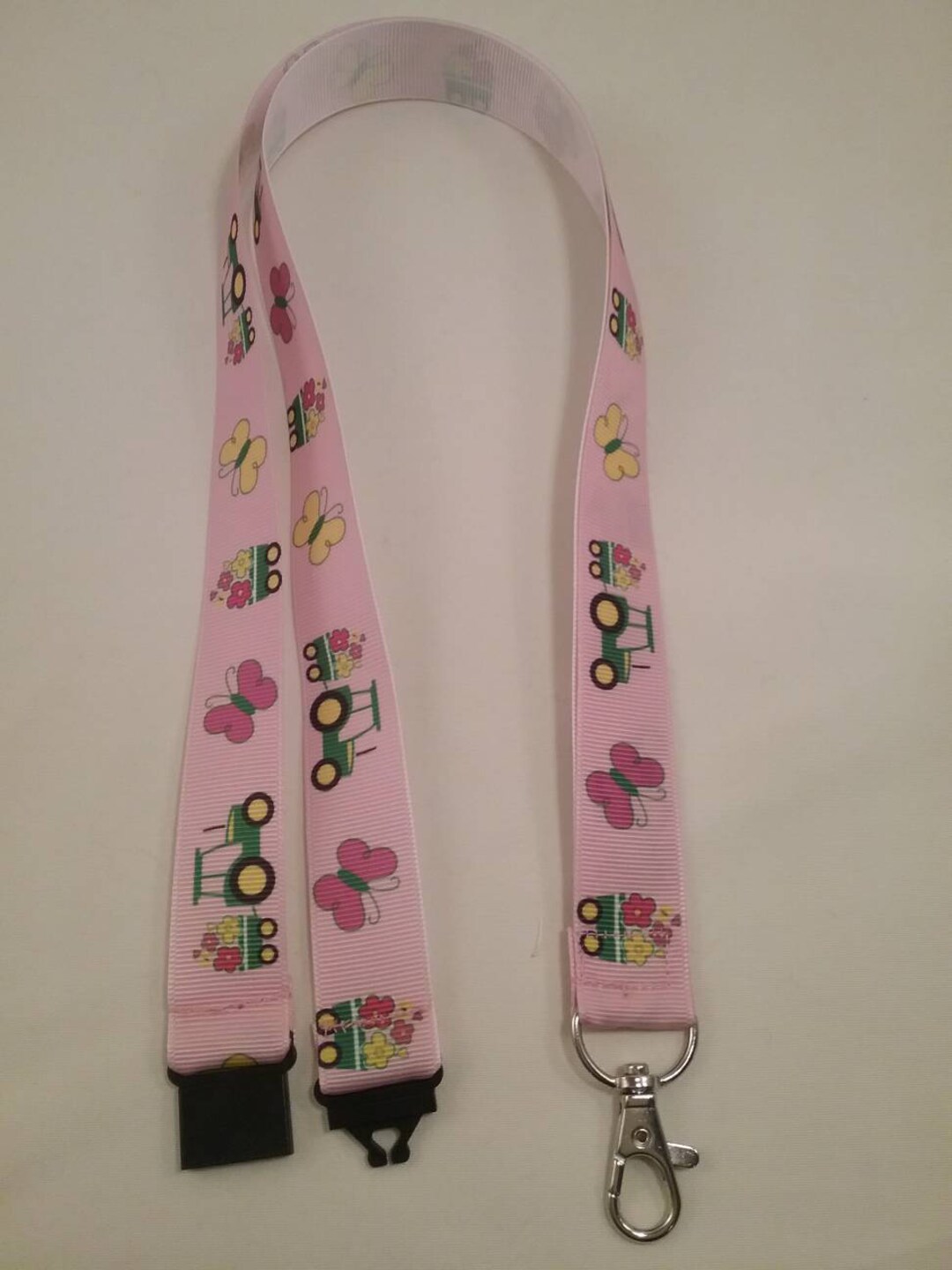 Tractor Trailer on Pink Lanyard Whistle ID Badge Holder - Etsy