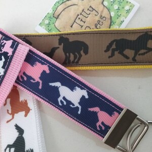 Pony / Horse Handmade Key Fobs You Choose Pattern Ribbon on Pink ...