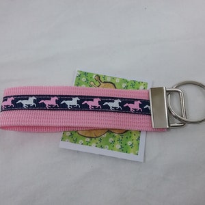 Pony / Horse Handmade Key Fobs You Choose Pattern Ribbon on Pink ...