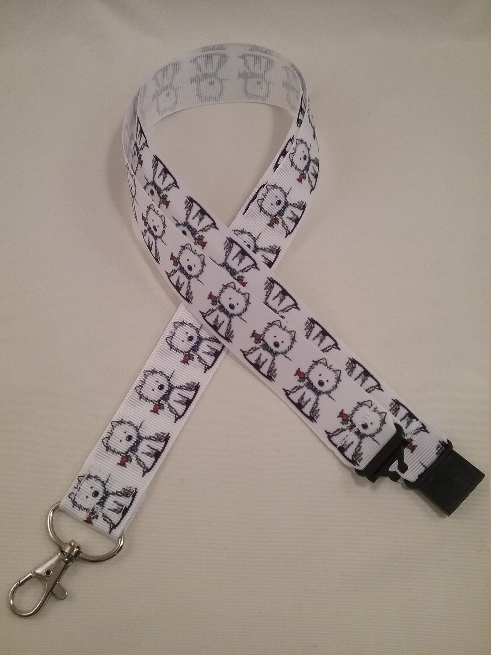 Lanyard Really Cute Puppy Dog White Ribbon ID Badge Holder - Etsy