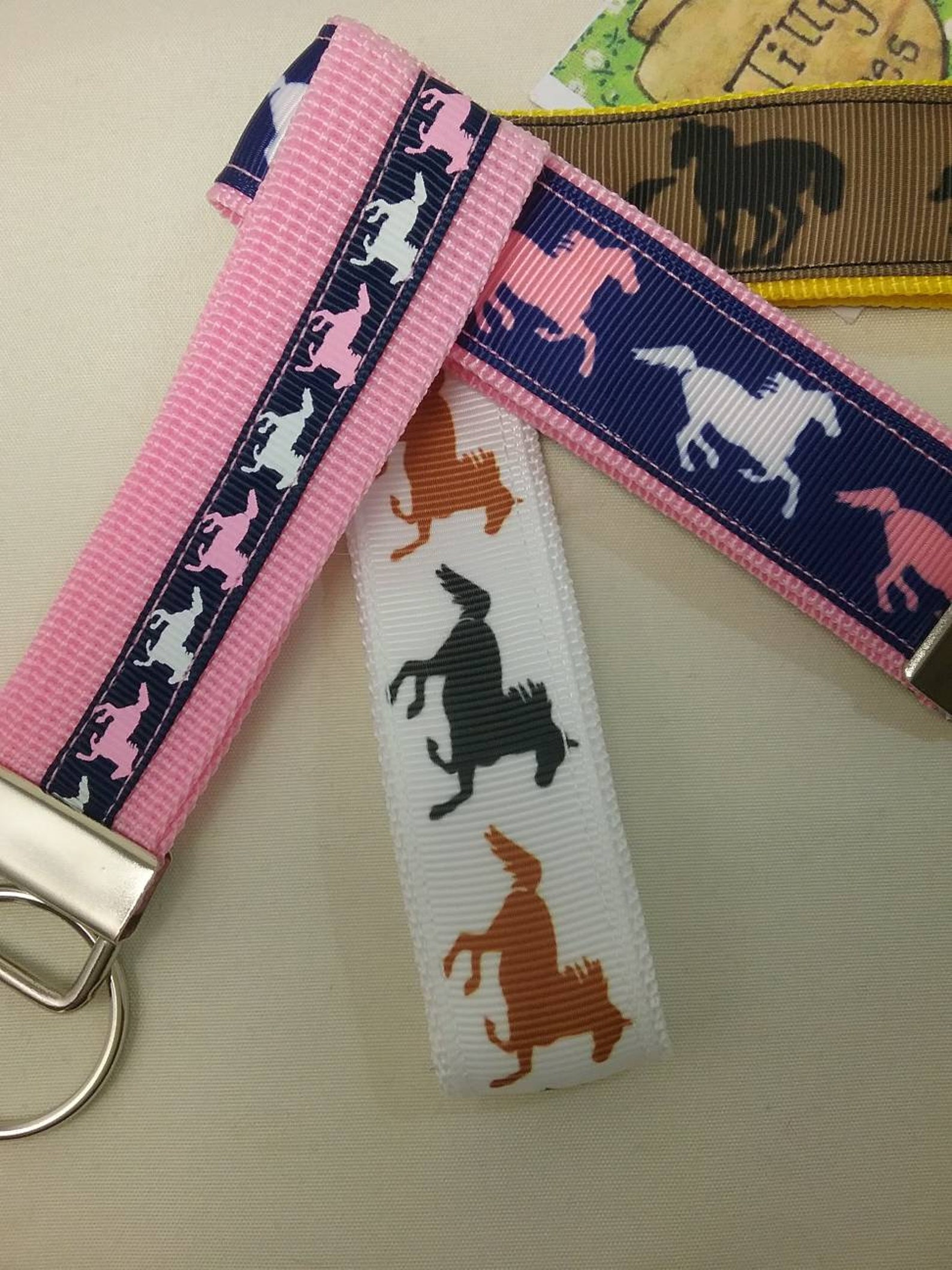 Pony / Horse Handmade Key Fobs You Choose Pattern Ribbon on - Etsy
