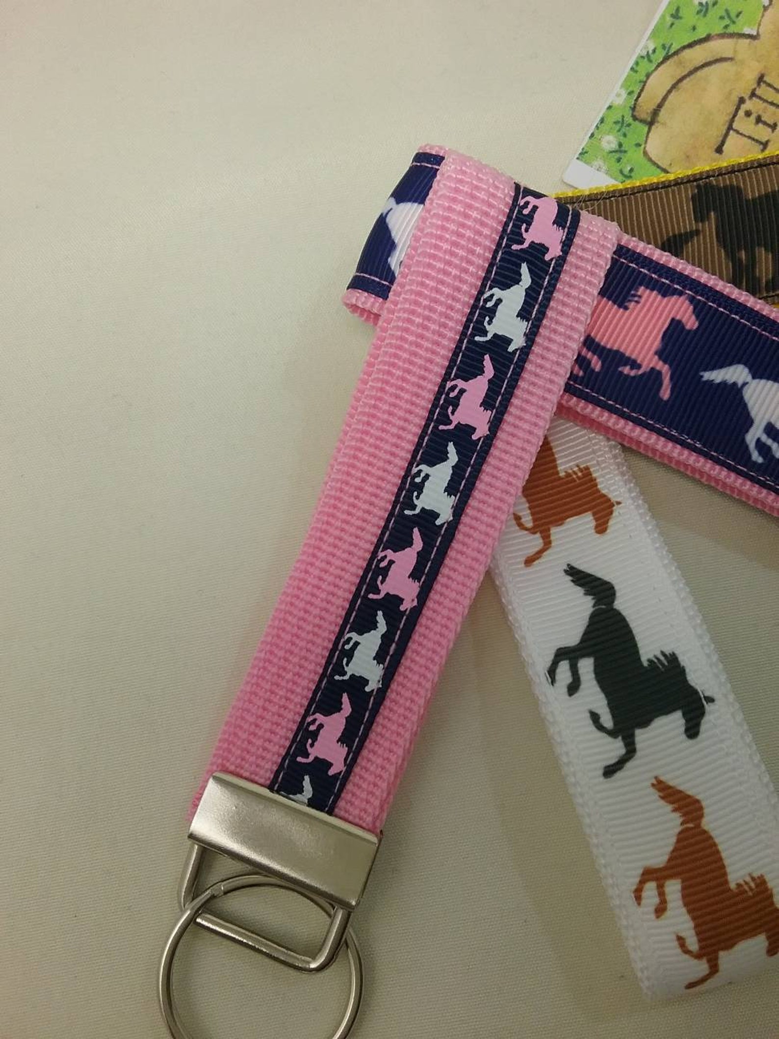 Pony / Horse Handmade Key Fobs You Choose Pattern Ribbon on | Etsy