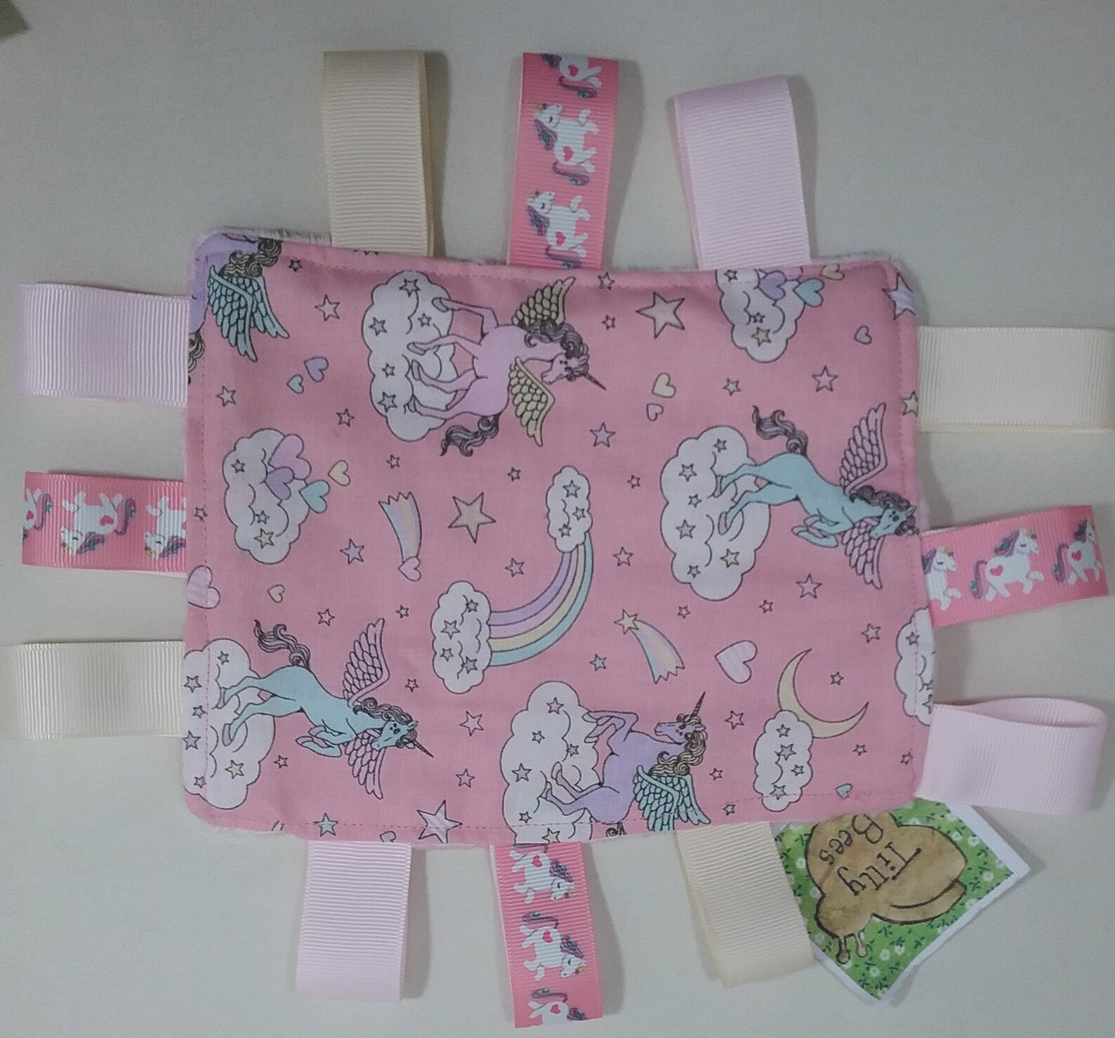 Tag Blanket Pink Unicorn Baby Child Taggie Sensory Pink - Etsy