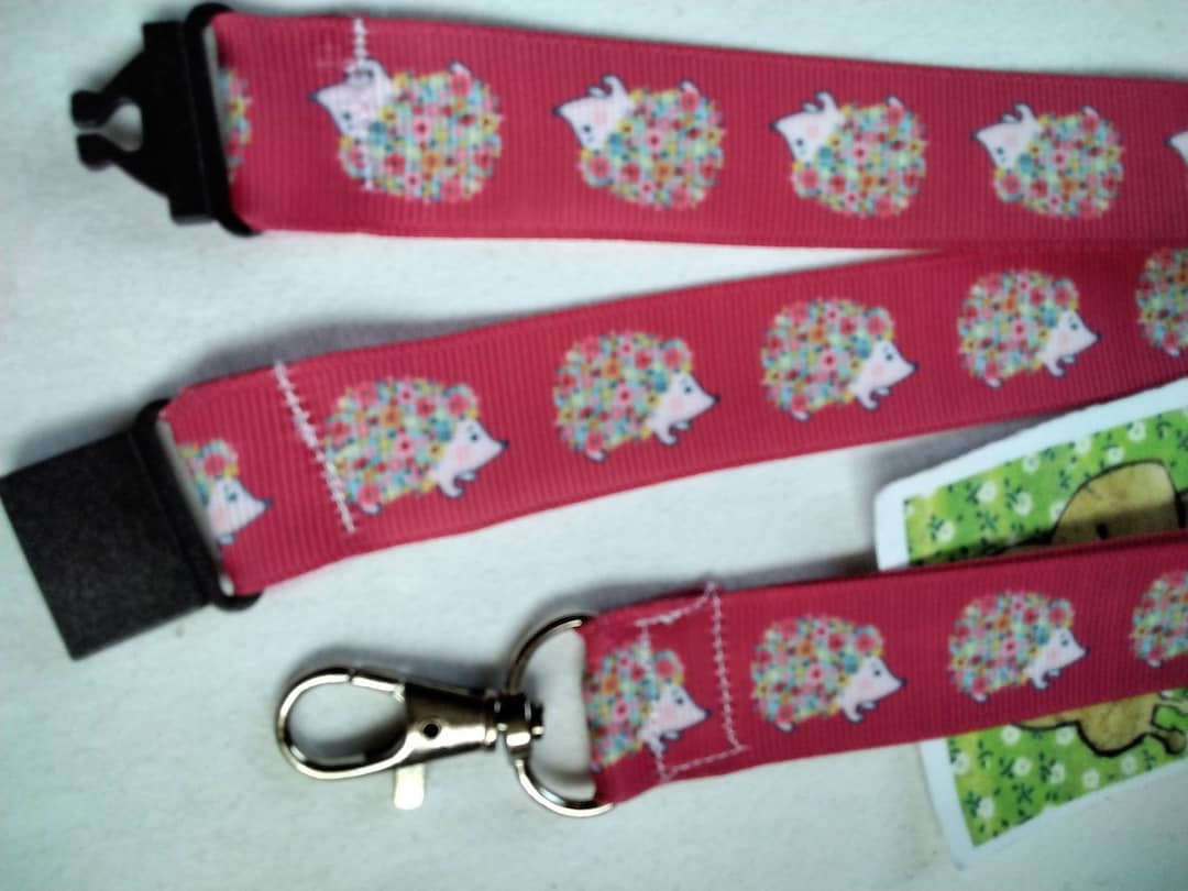 Cute Hedgehogs on Red Ribbon Lanyard Whistle ID Badge Holder - Etsy UK