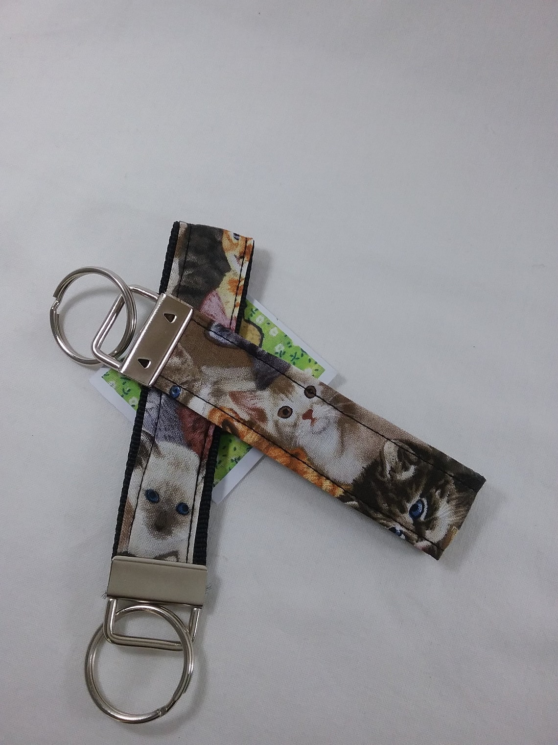 Key Fob Lots of Coloured Cats & Kittens Fabric Handmade Keyfob - Etsy