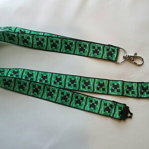 Lanyard Green Pixel Computer Video Game Ribbon ID Badge Holder | Etsy