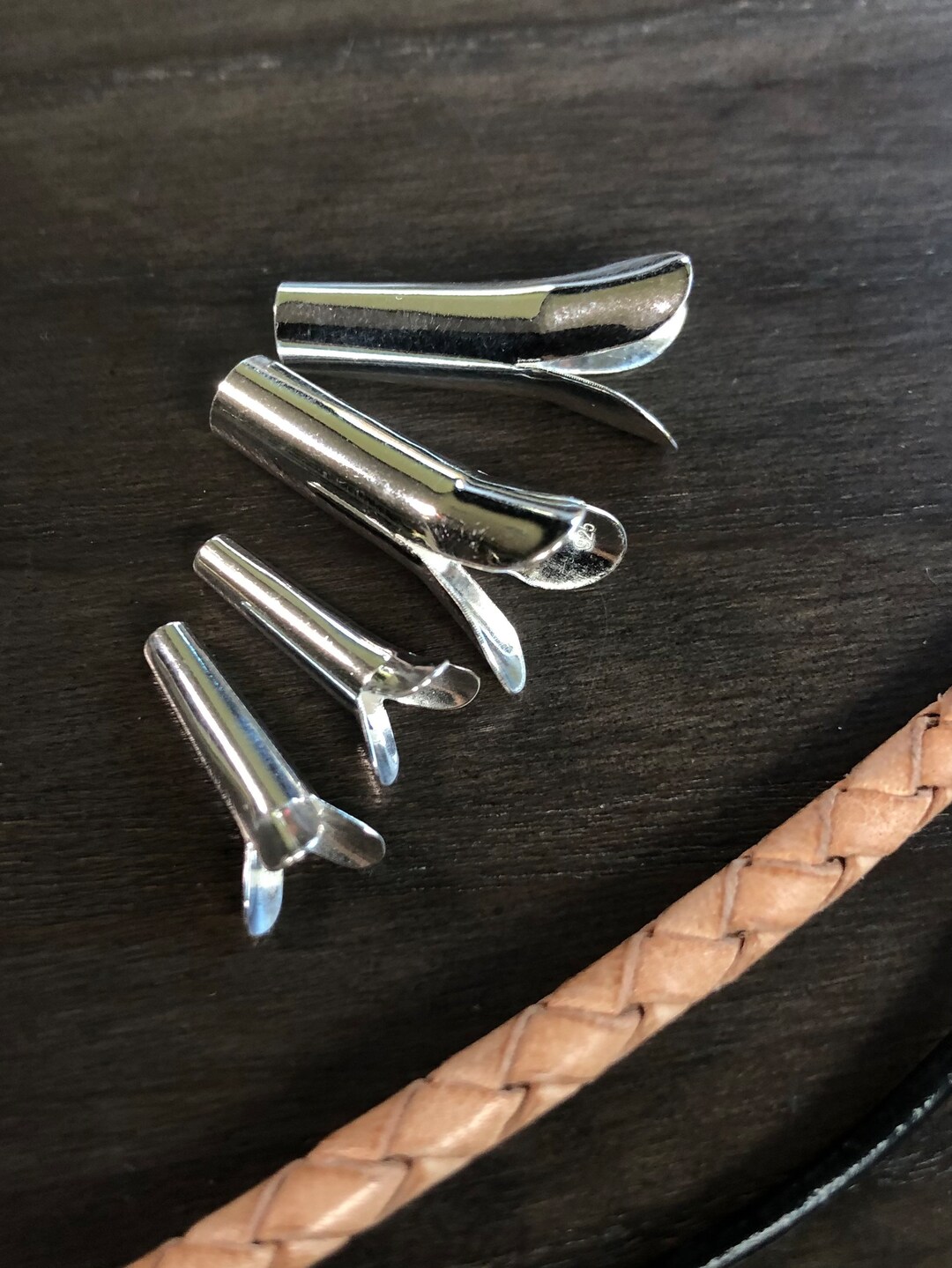 Bolo Tip, Pair, Sterling Silver Blossom 16.5x6mm or 22.5x11.5mm ...