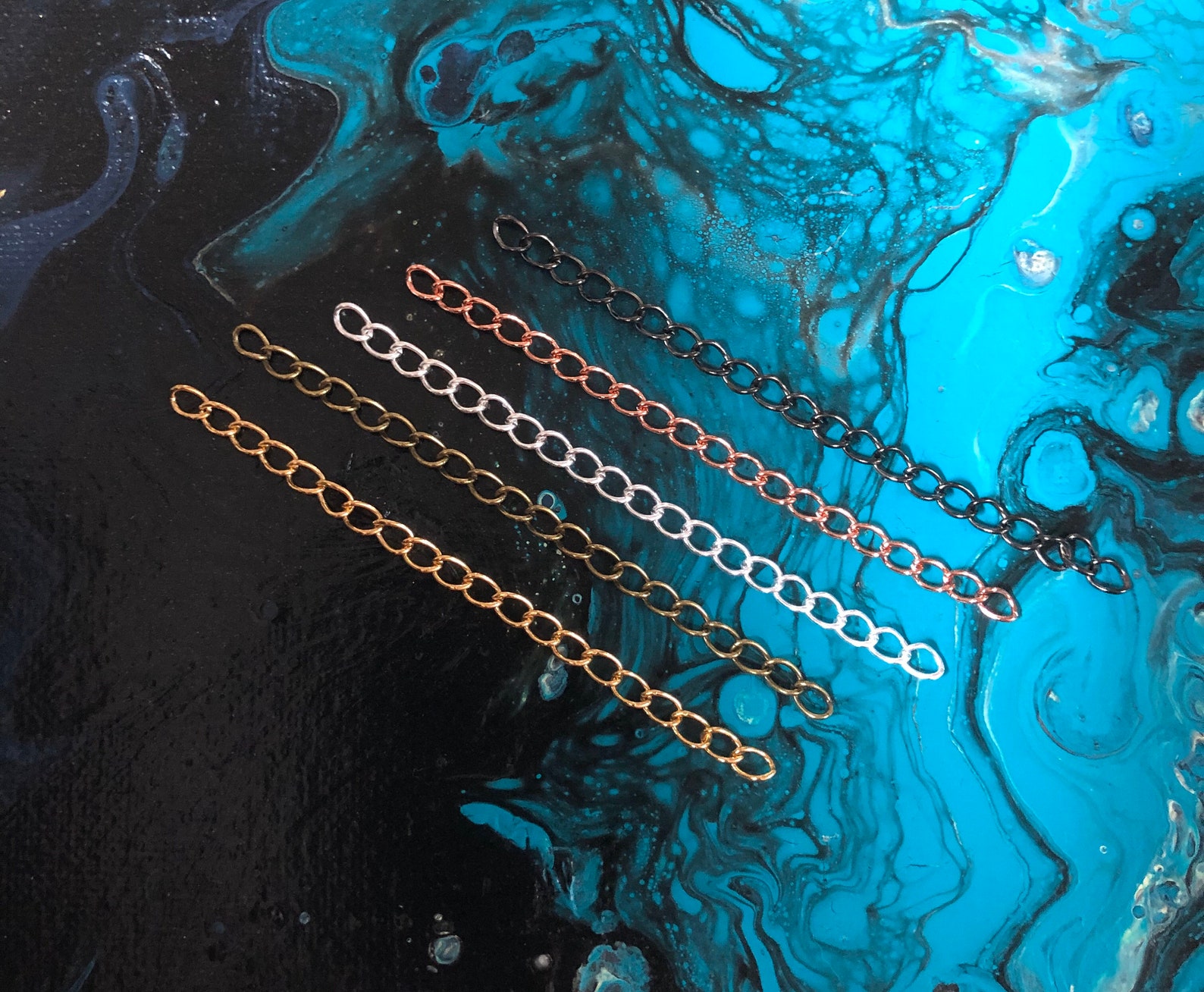 5 Piece Chain Extenders // Multi-colored Set of Extenders // 3 Inch ...