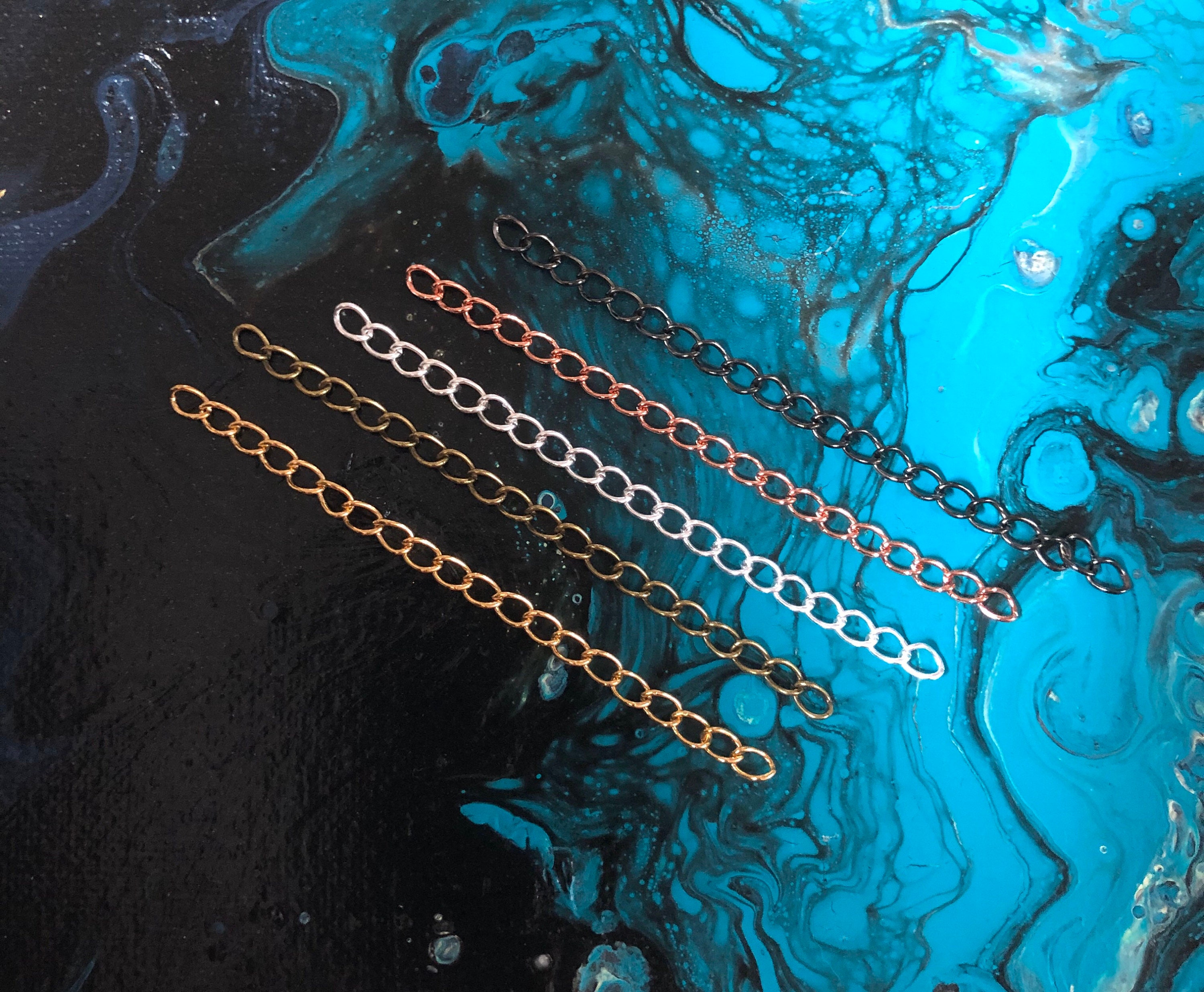 5 Piece Chain Extenders // Multi-colored Set of Extenders // 3 Inch ...