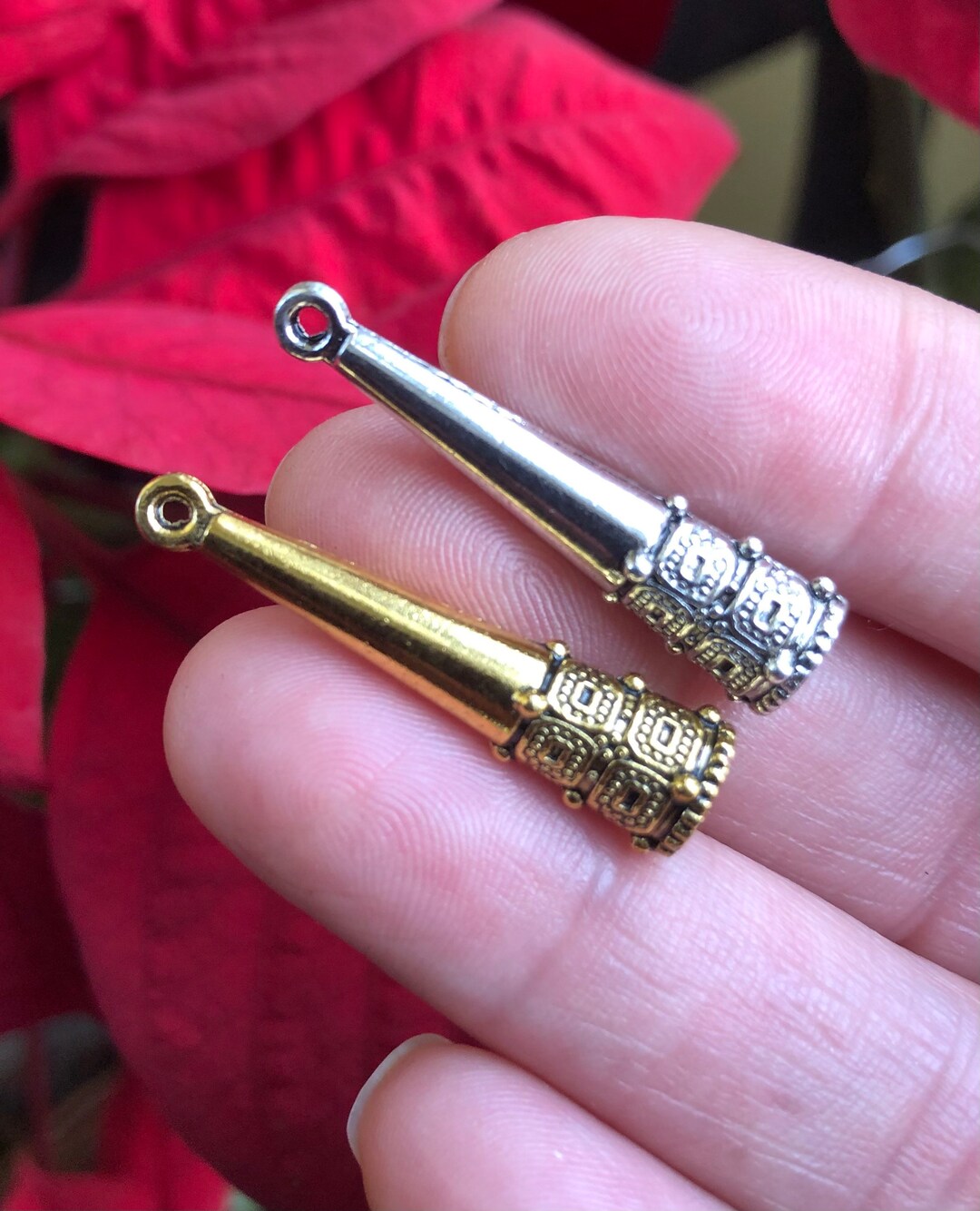 Bolo Tip With Loop, 2 Pair, Antiqued Silver or Gold, 4 Pcs, 29x8mm ...