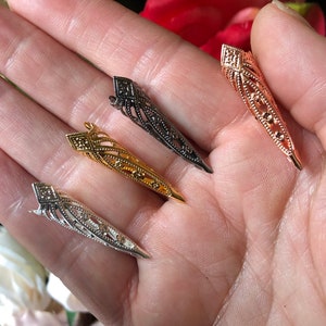 Bolo Tips, Cone End Caps, 35x9mm Filigree, Gold, Silver, Copper, Ant ...