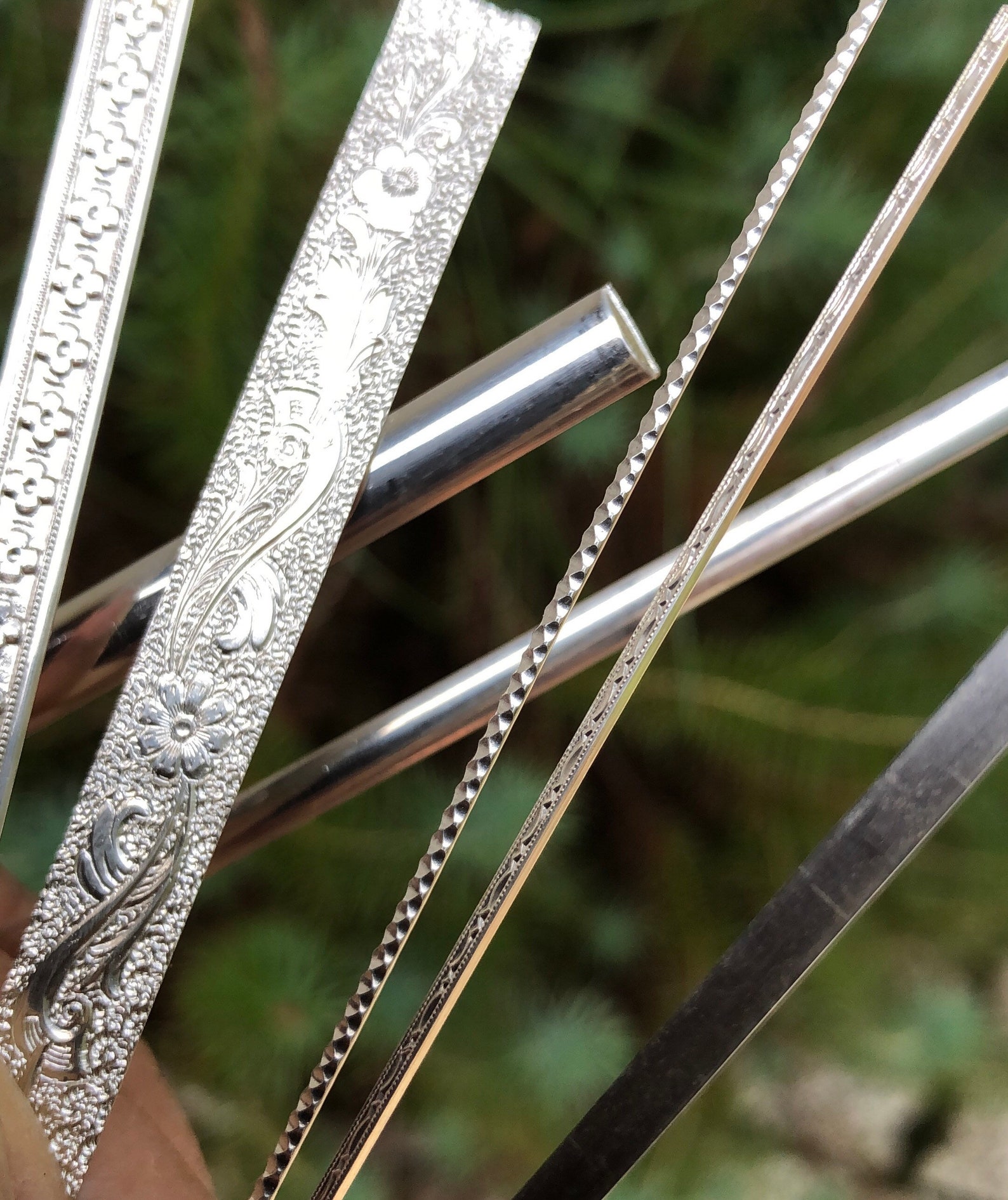 Bezel Wire, Silver, Sterling or 999 Fine, Flat, Domed, Embossed, Ornate ...