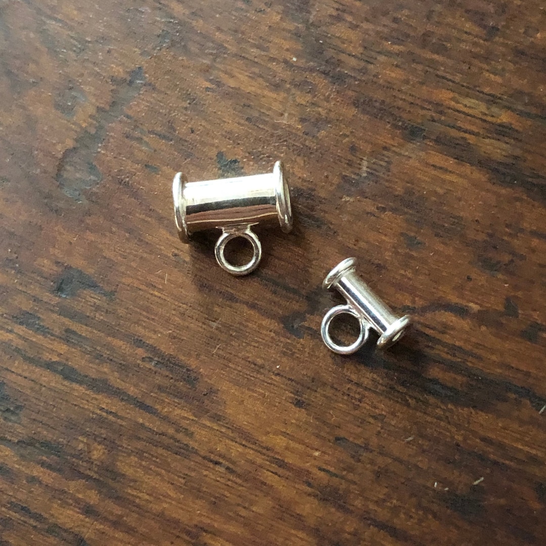 Sterling Silver Tube Slides With Loop 7x4mm-1.5mm Hole, 9x6mm-3.2mm ...