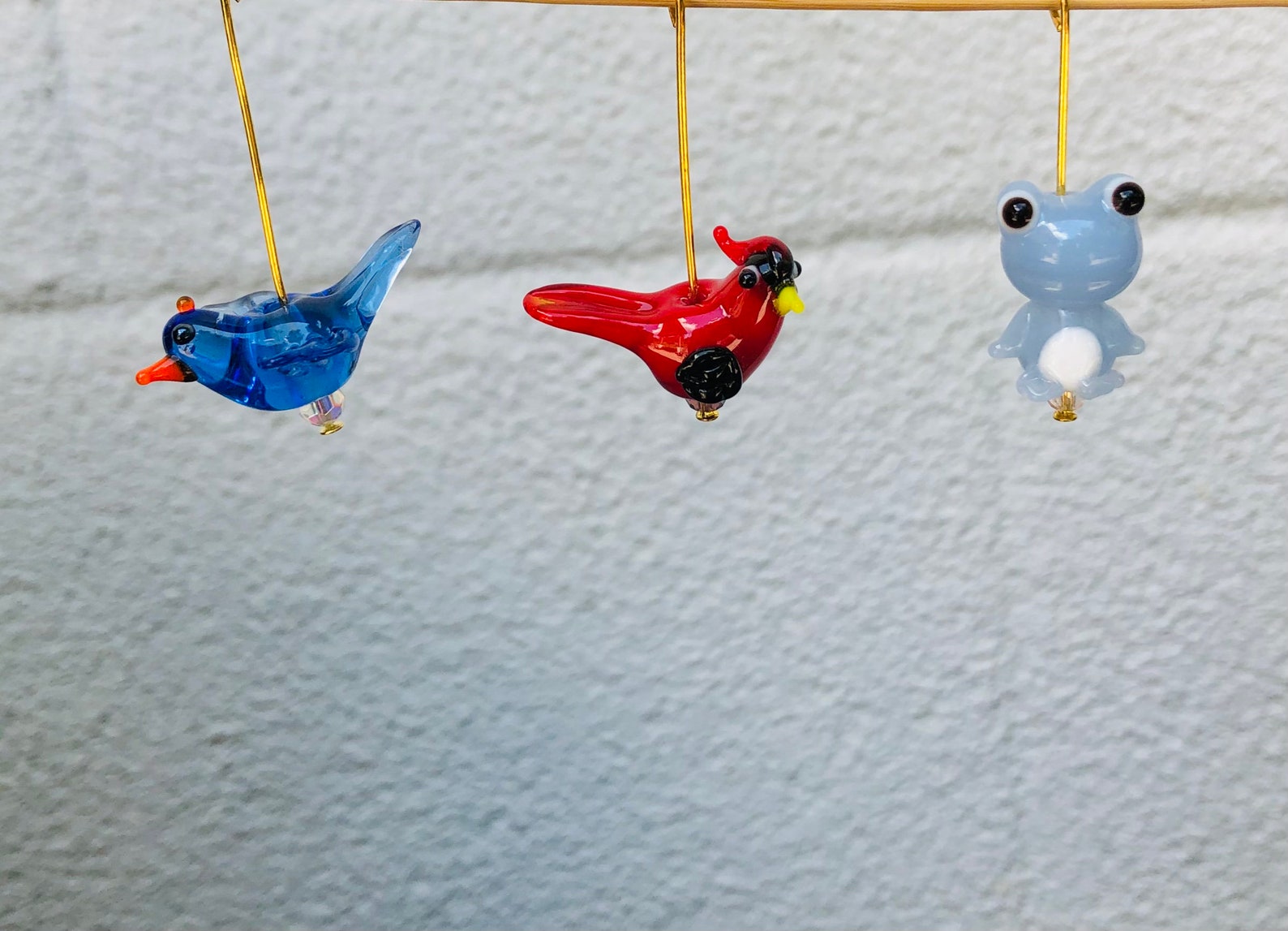 Lampwork Sculpture Beads, Blue Frog, Red Cardinal, Blue Bird Lampwork ...