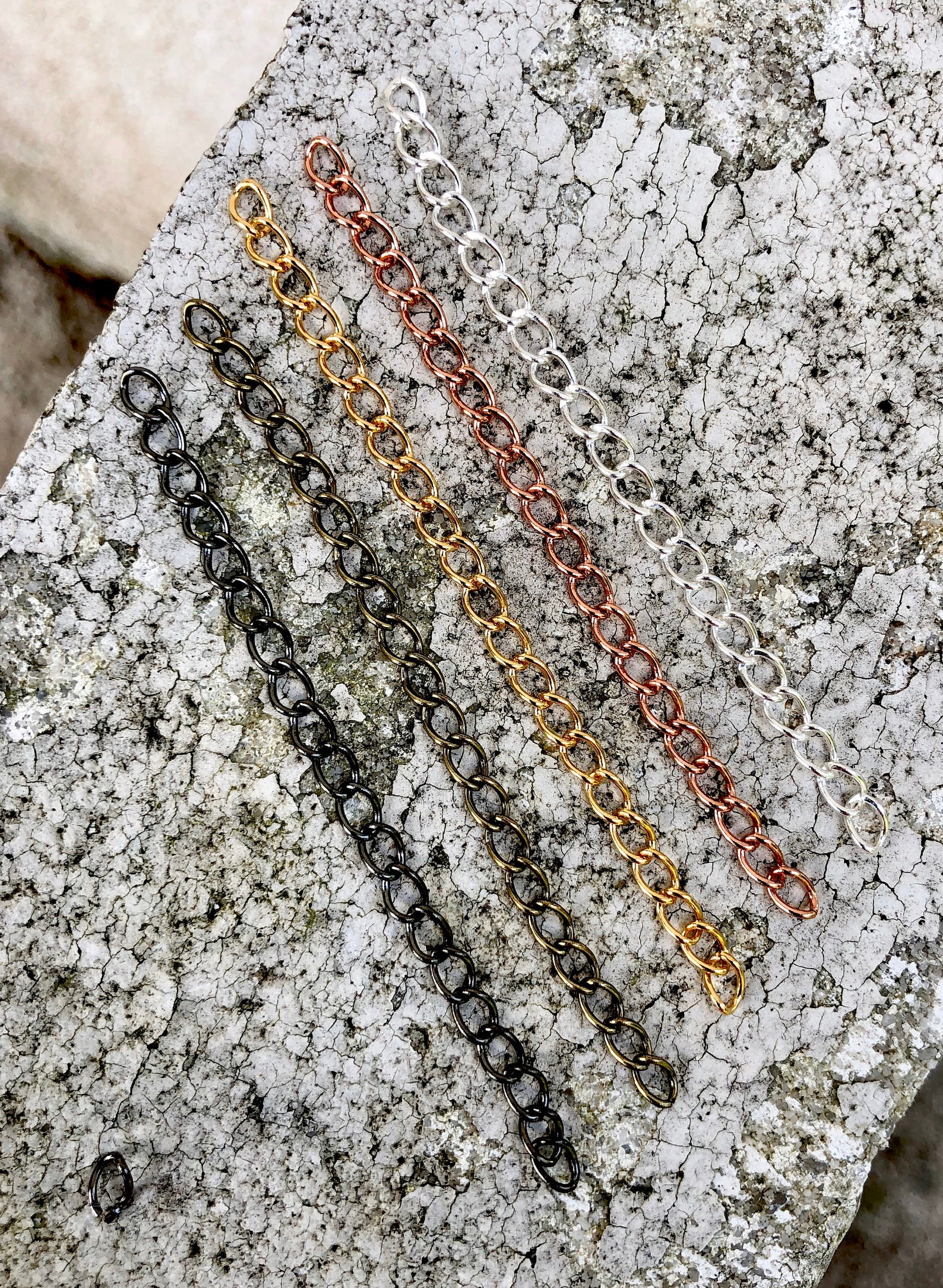 5 Piece Chain Extenders // Multi-colored Set of Extenders // 3 Inch ...