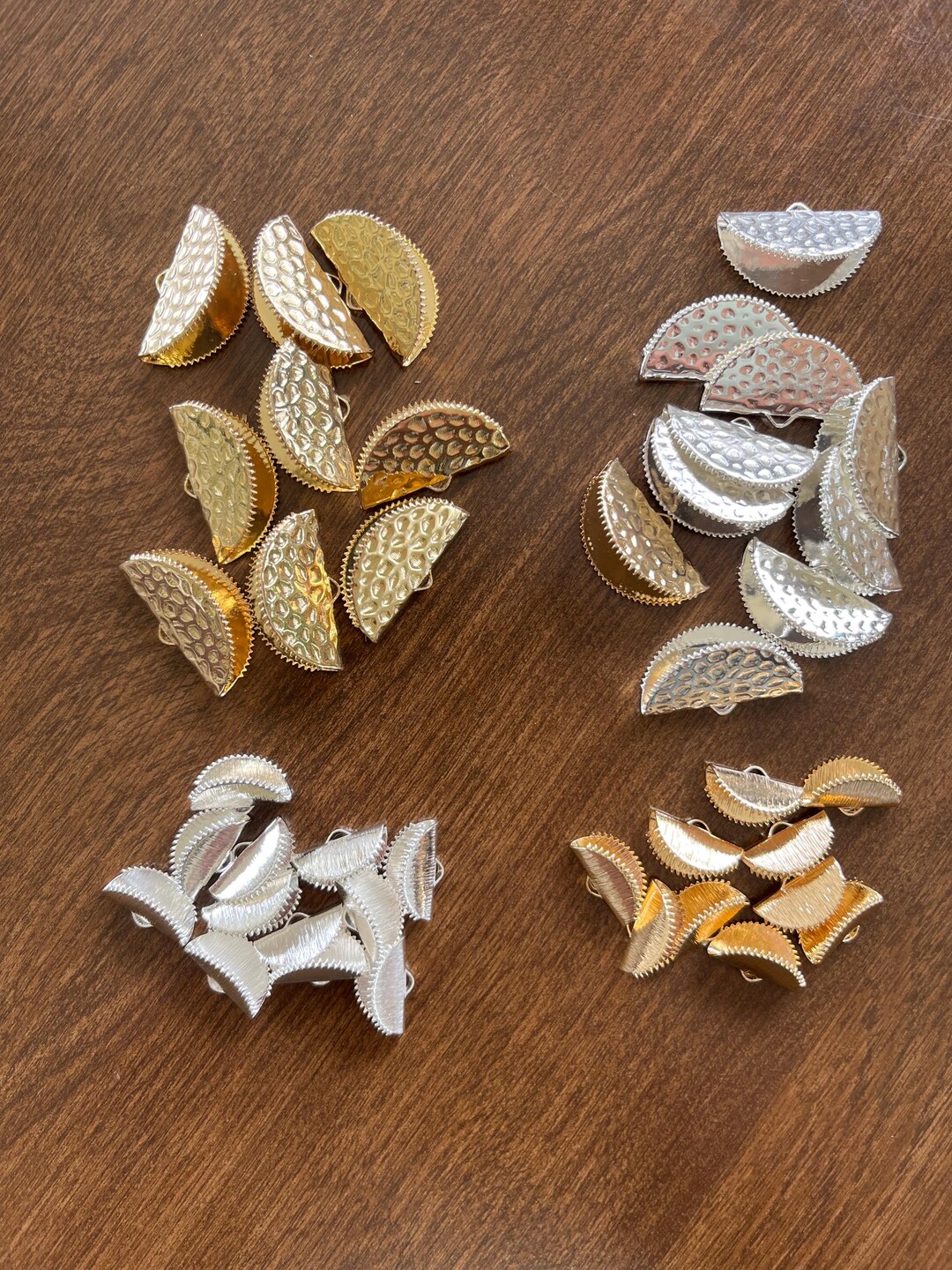 Crimp Ends, Round, Pair, Silver or Goldplated | Ends for Choker | Half ...