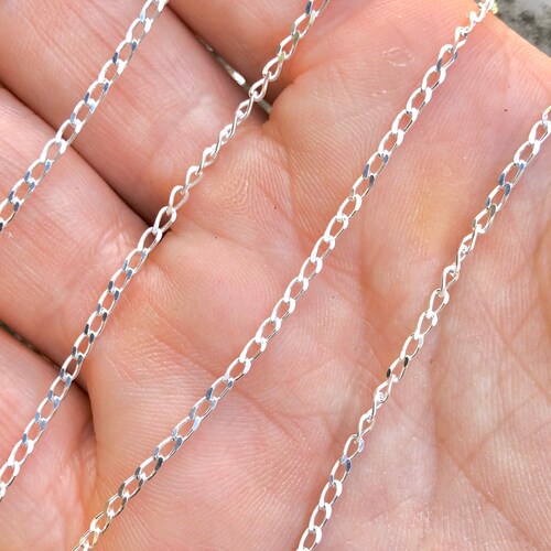 Sterling Silver Chain by the Foot Cable Chain Extension - Etsy