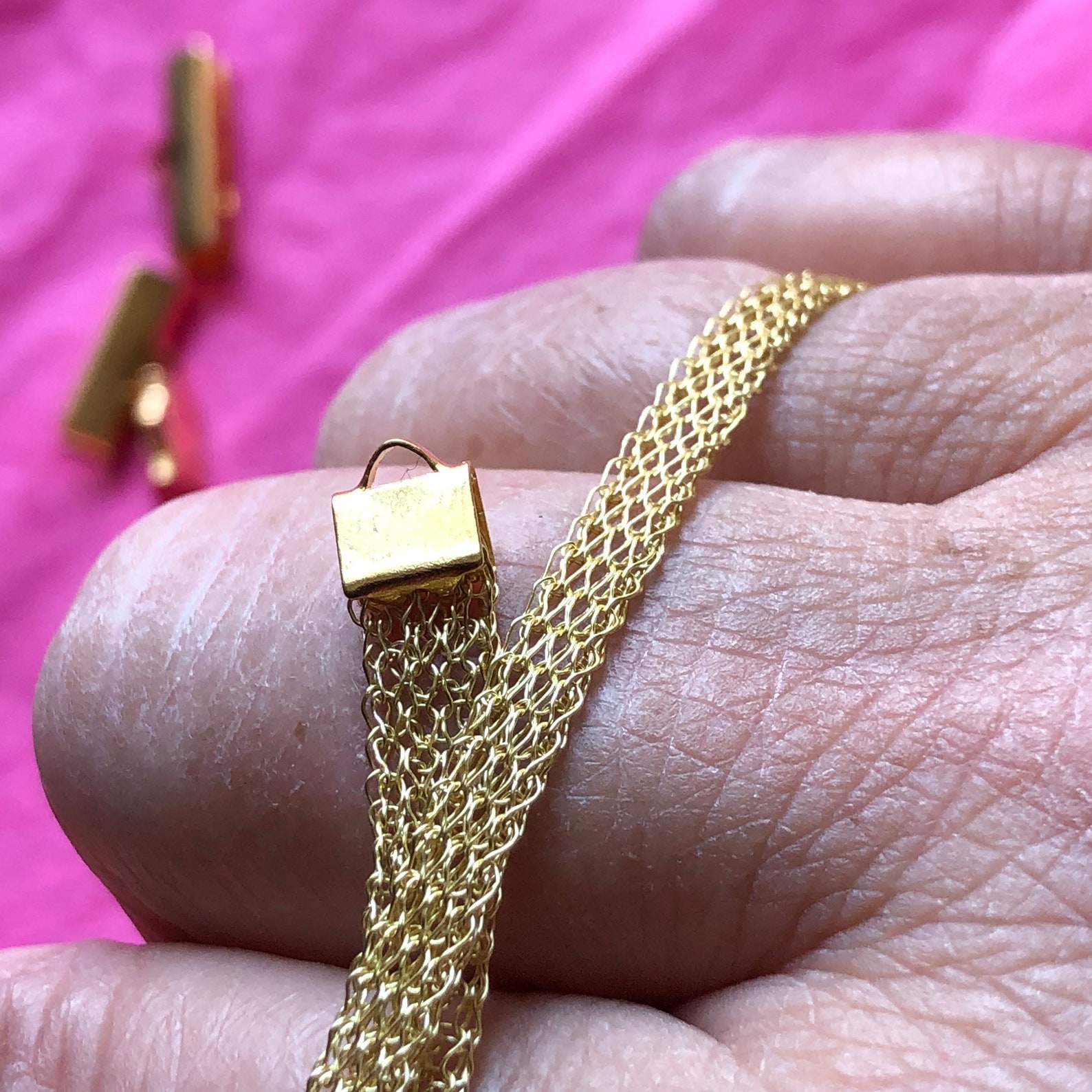 Crimp Ends, Pinch Ribbon for DIY Choker, Gold-finished Brass, 10pc Sets ...