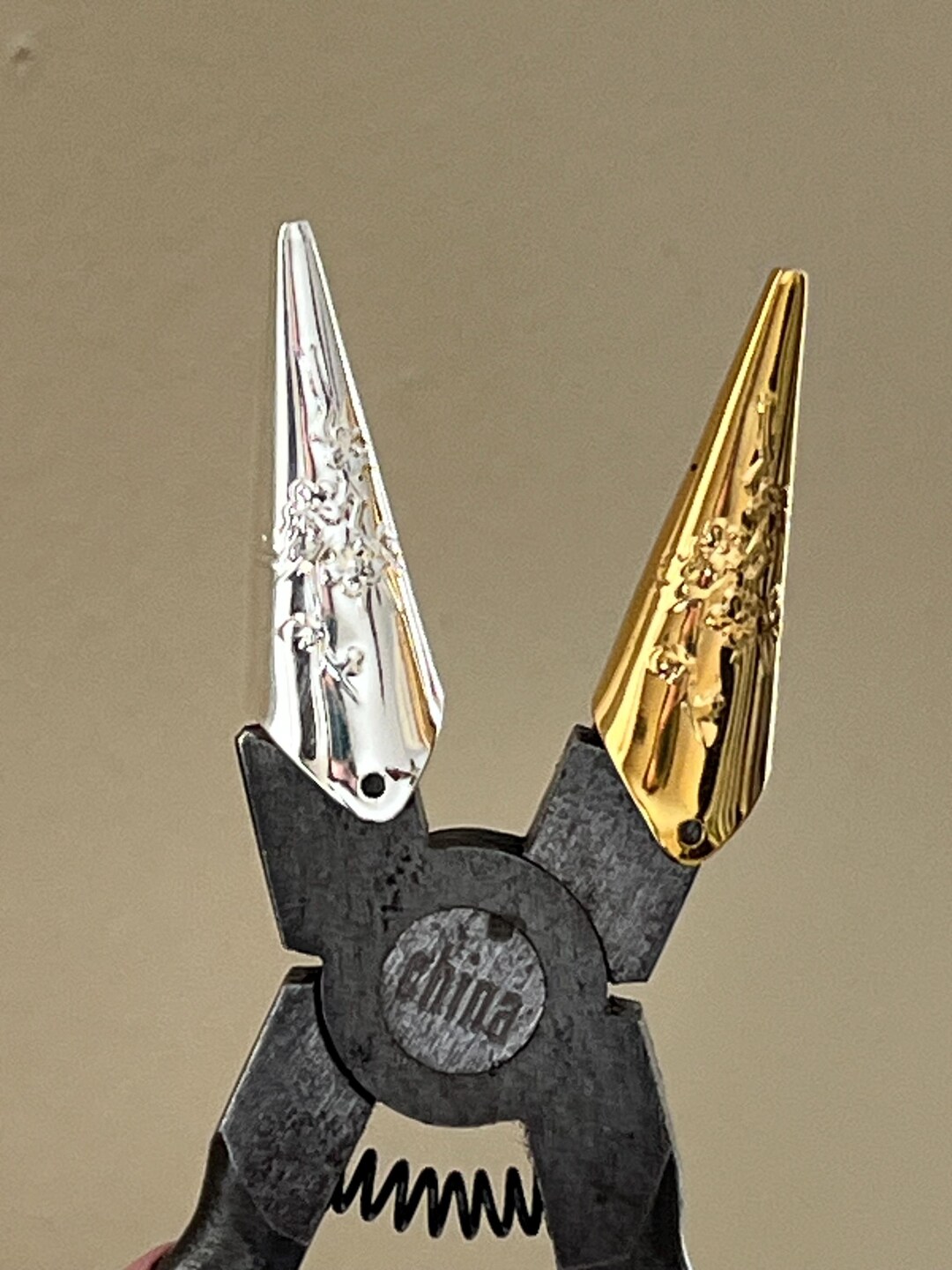 Bolo Tips, Gold or Silver, Etched Design, 3pr, 27x9mm | 6pcs Gold or ...