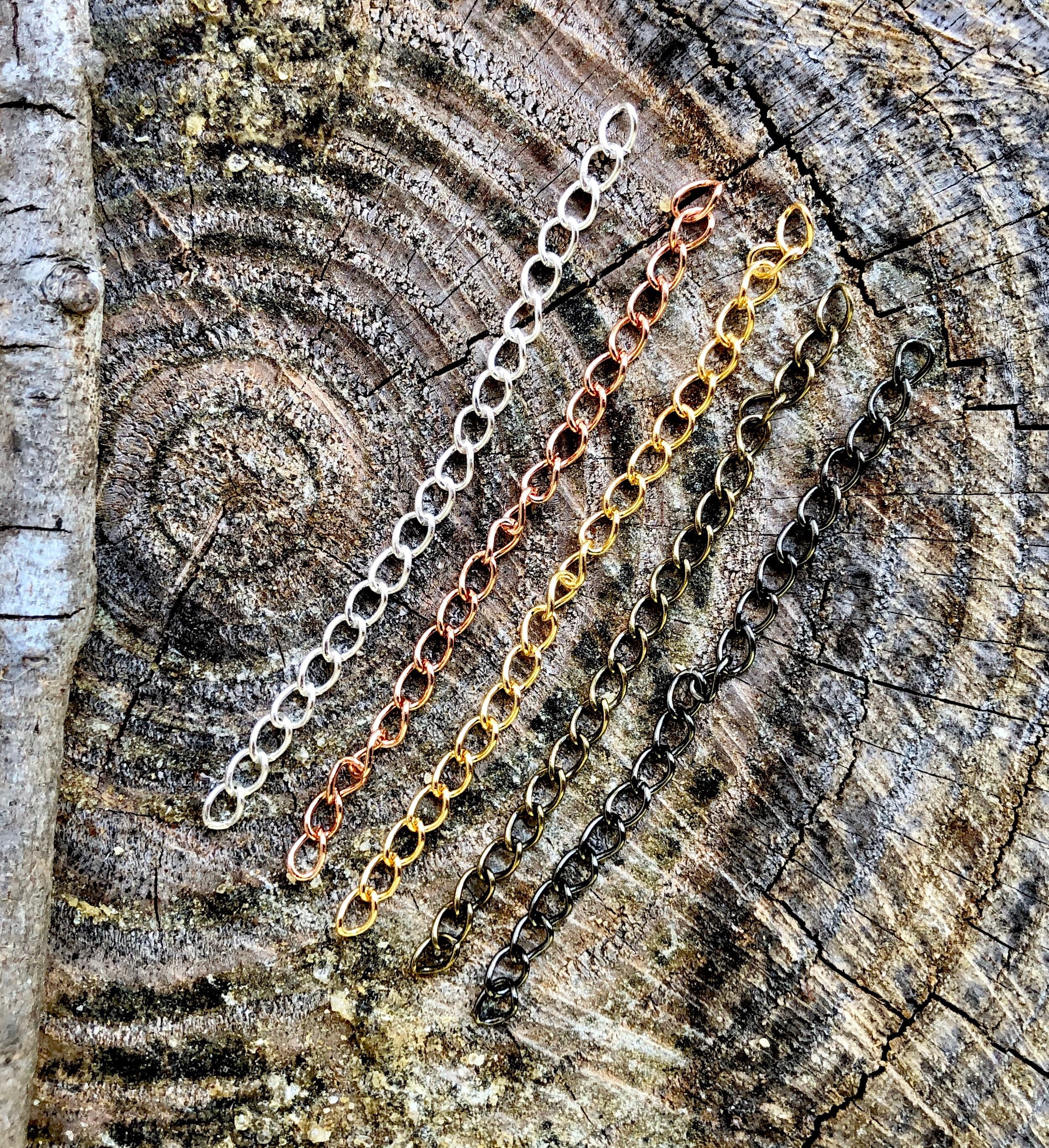 5 Piece Chain Extenders // Multi-colored Set of Extenders // 3 Inch ...