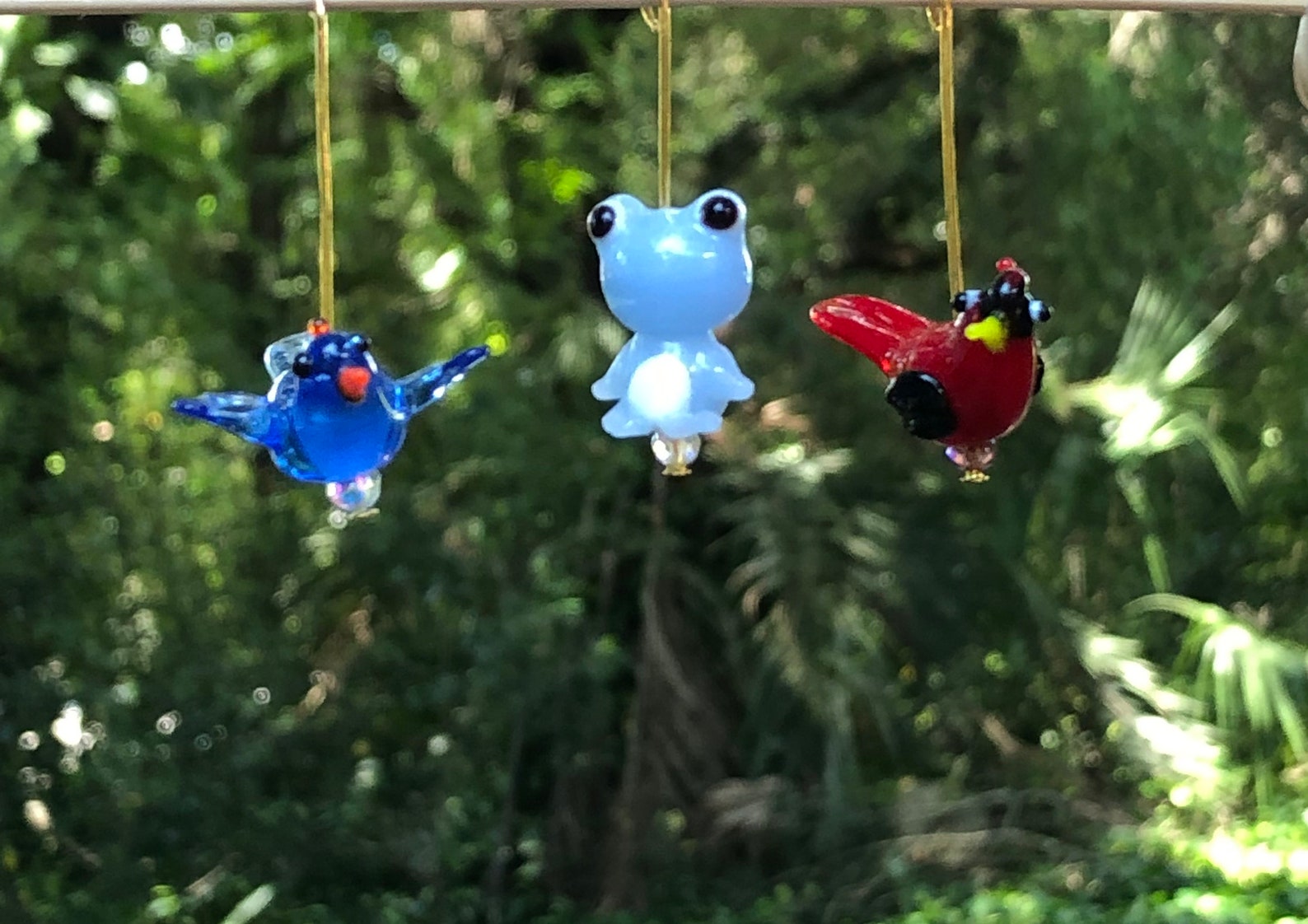 Lampwork Sculpture Beads, Blue Frog, Red Cardinal, Blue Bird Lampwork ...