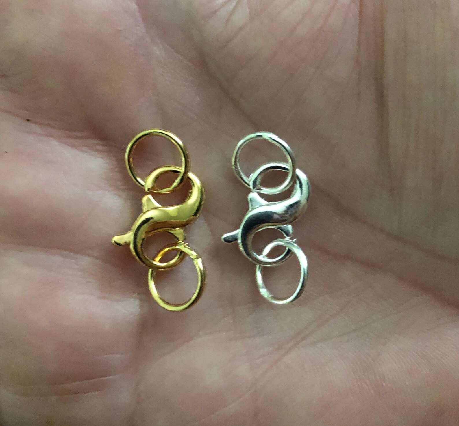 Double Ended Infinity Clasp, 16x9mm, 2-10mm Soldered Rings | Gold GLP ...