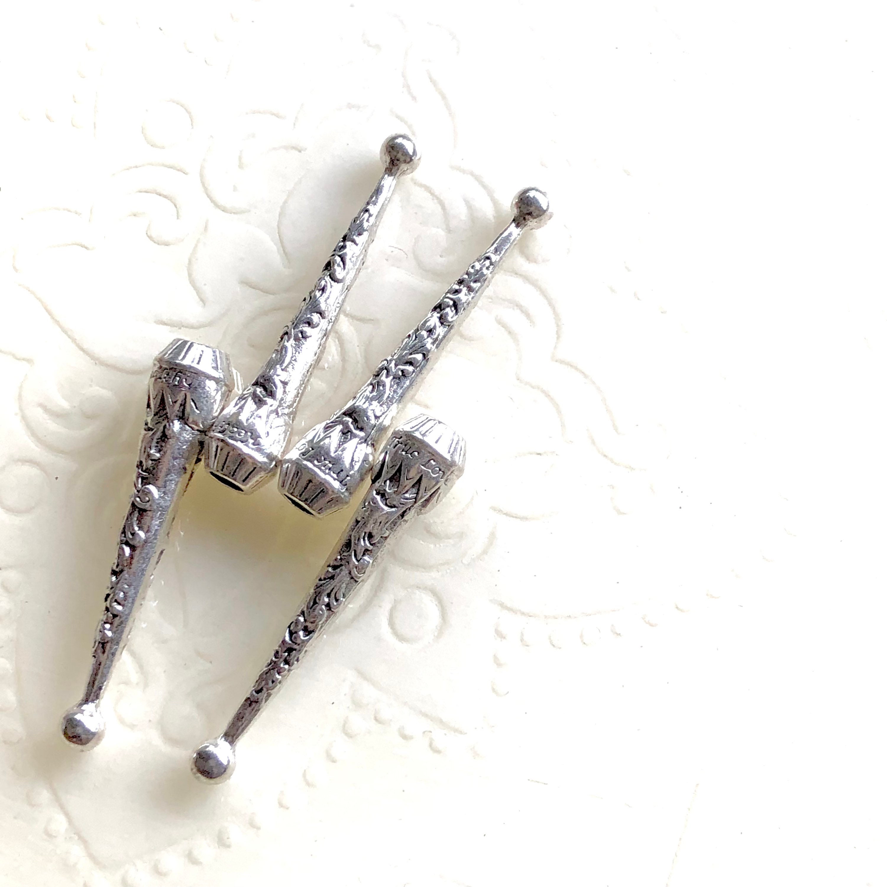 Bolo Tip, Pair, Long, 50.5x10mm, Antiqued Silver Finish, Ornate ...
