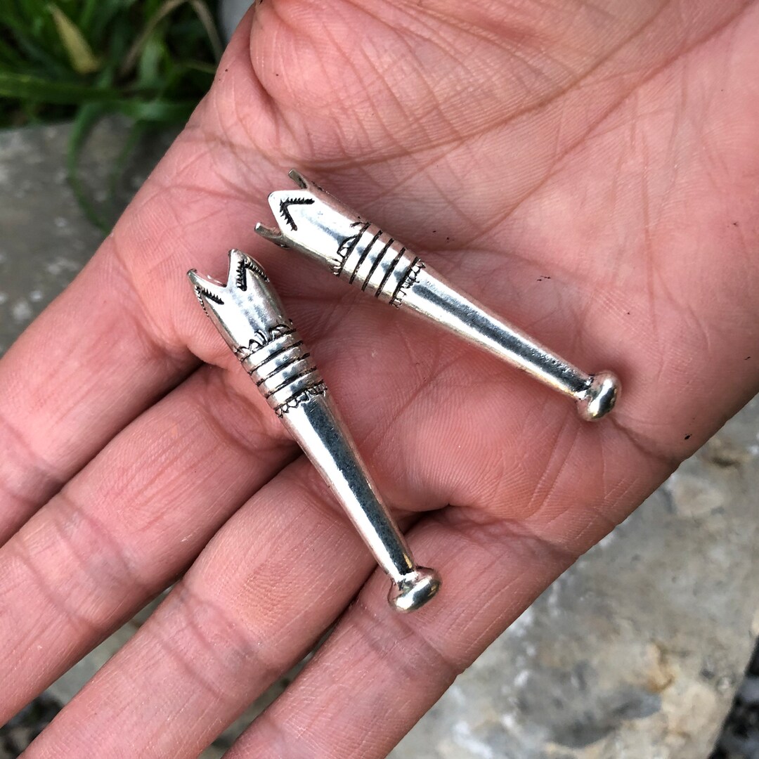 Bolo Tip Pair Long 51.5x9.5mm Antiqued Silver Ridged 8mm - Etsy