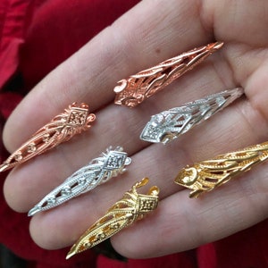 Bolo Tips, Cone End Caps, 35x9mm Filigree, Gold, Silver, Copper, Ant ...