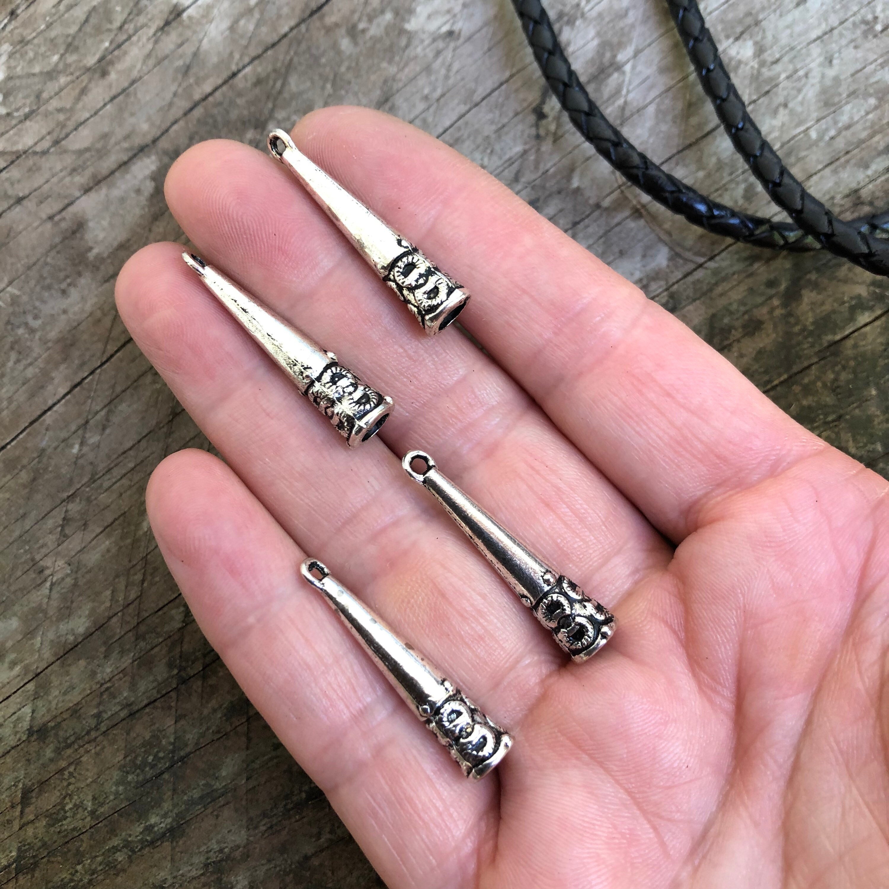 Bolo Tip With Loop 4 Pcs 30x7.5mm Antiqued Silver Ornate - Etsy