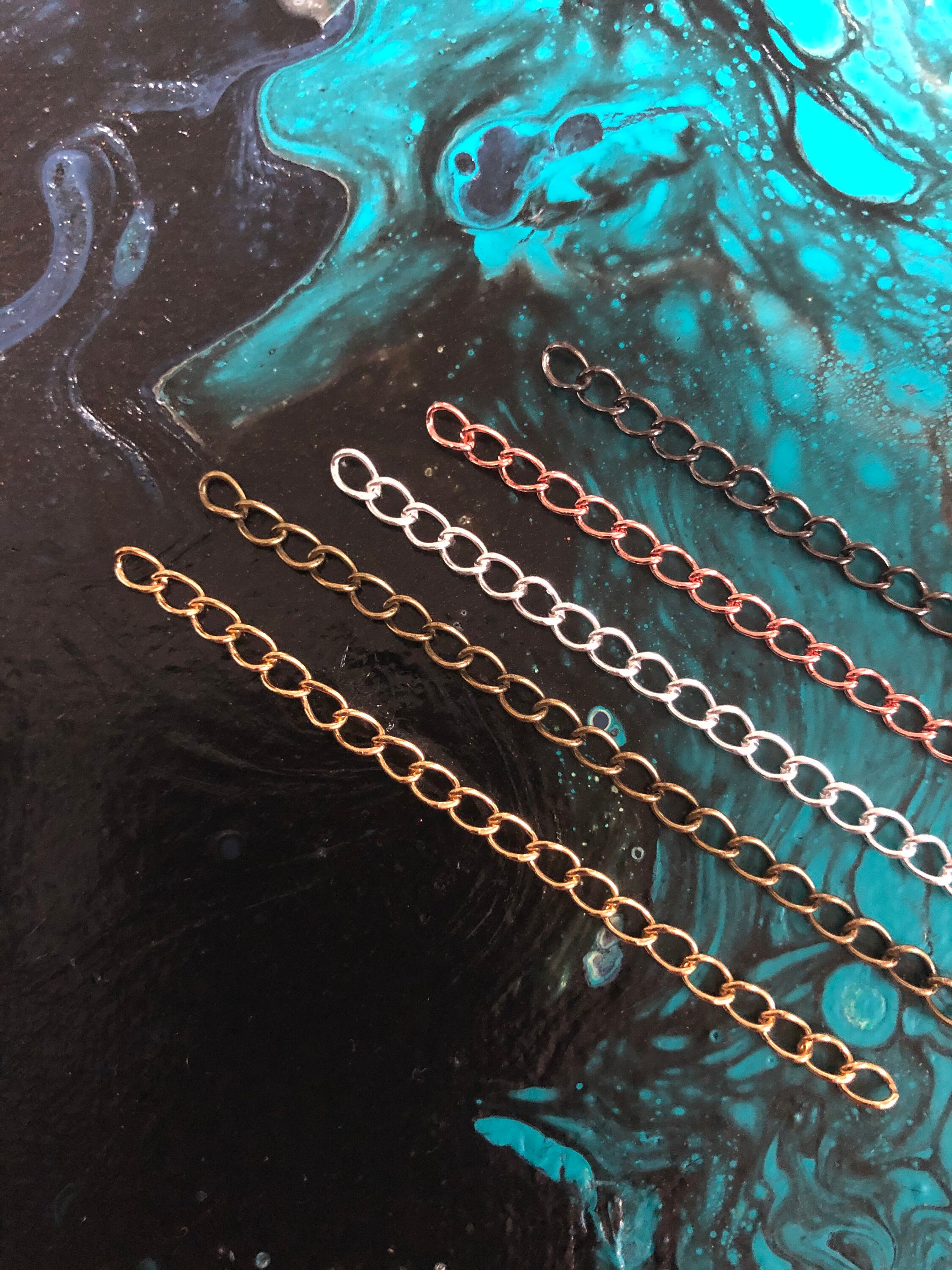 5 Piece Chain Extenders // Multi-colored Set of Extenders // 3 Inch ...