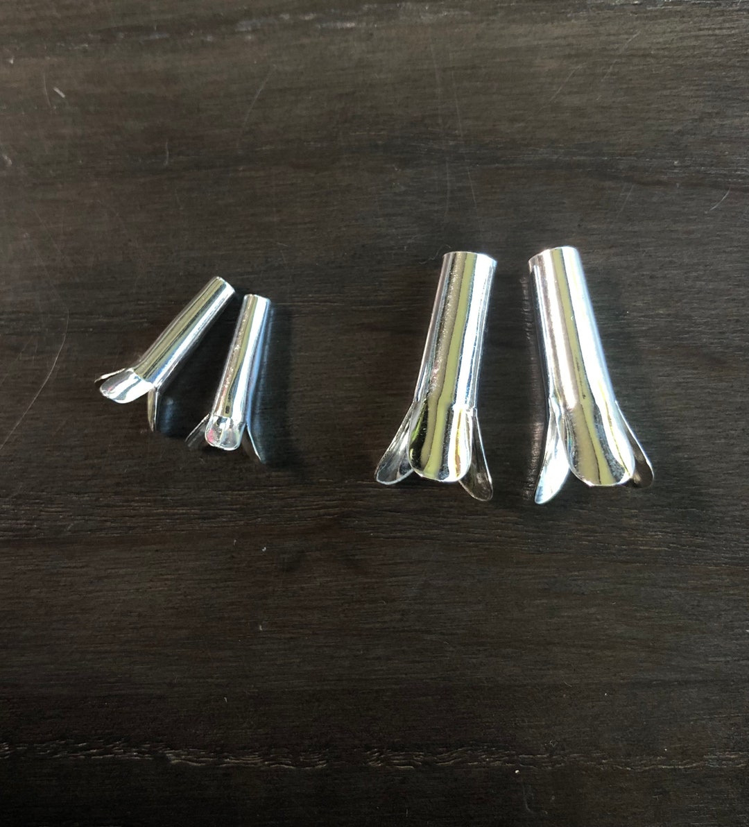 Bolo Tip, Pair, Sterling Silver Blossom 16.5x6mm or 22.5x11.5mm ...