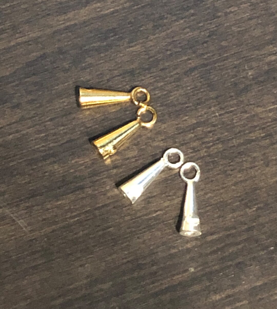 Cone Ends With Loops, 10pcs, Screw-tite, Gold or Silver Cone Ends for ...