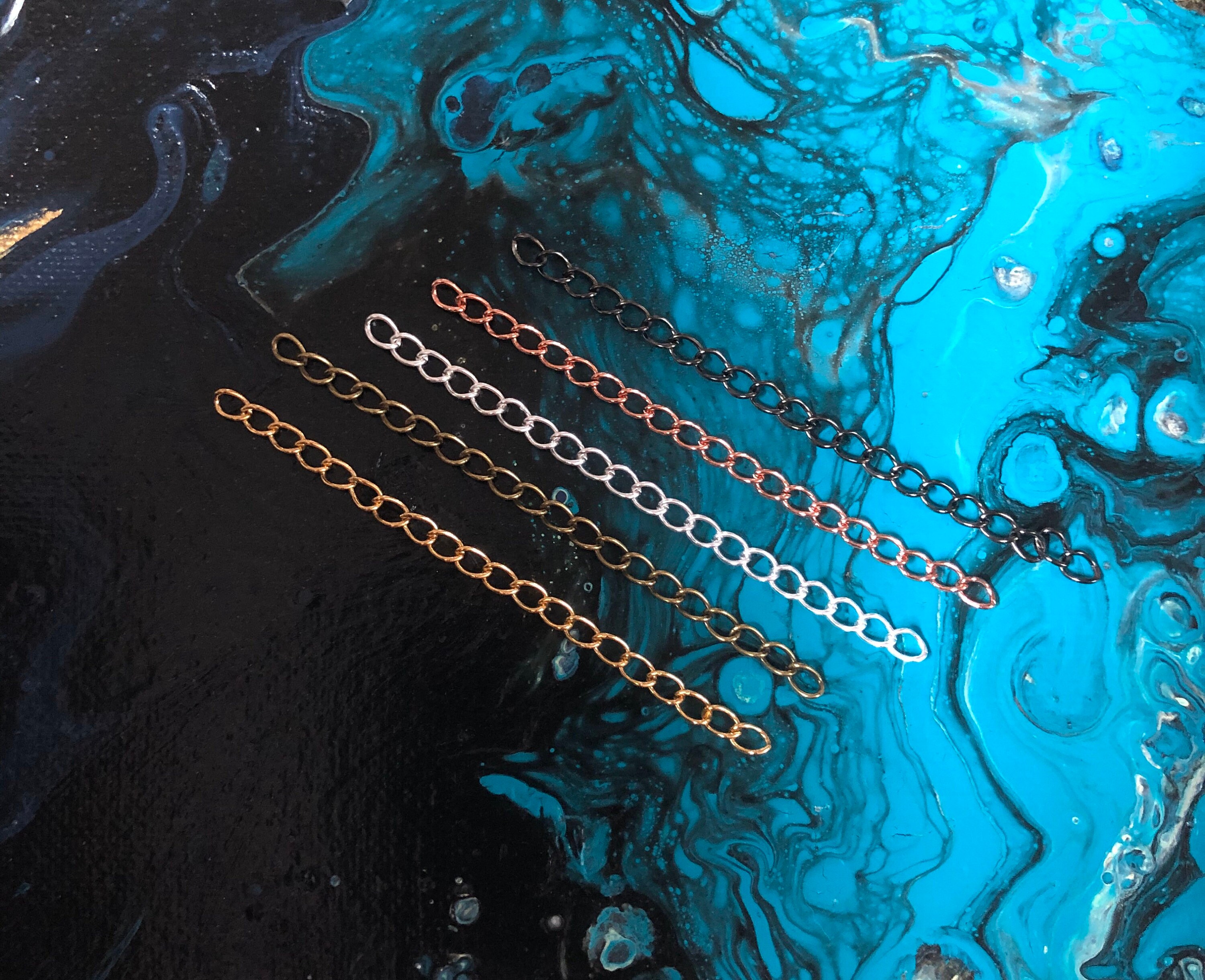 5 Piece Chain Extenders // Multi-colored Set of Extenders // 3 Inch ...