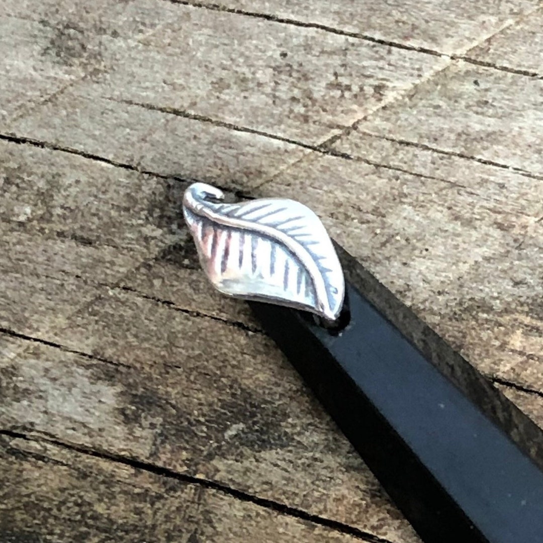 Leaf Bail, Bright Sterling Silver, Ice Pick, 12x6mm, | Leaf Pinch Bail ...