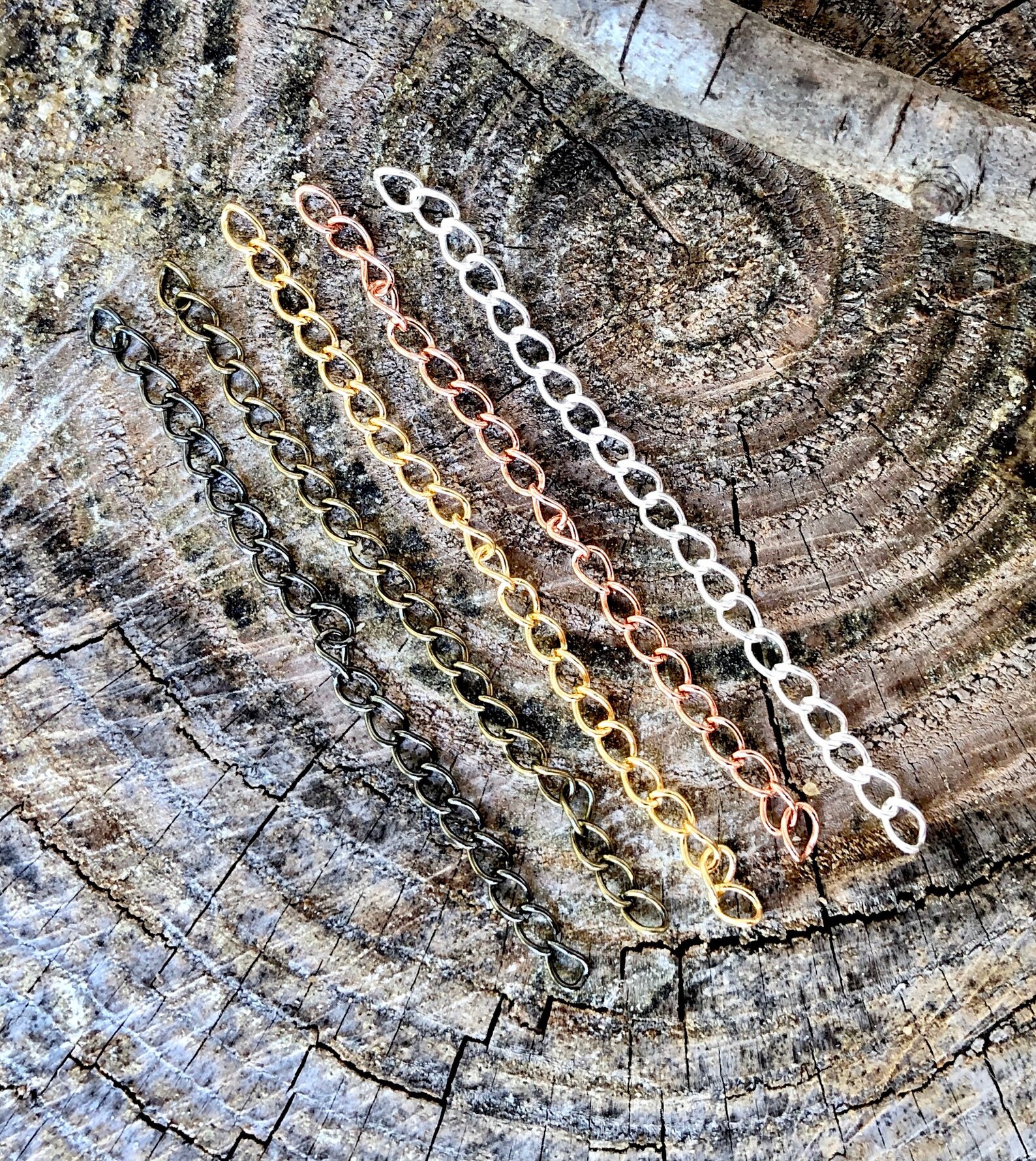 5 Piece Chain Extenders // Multi-colored Set of Extenders // 3 Inch ...
