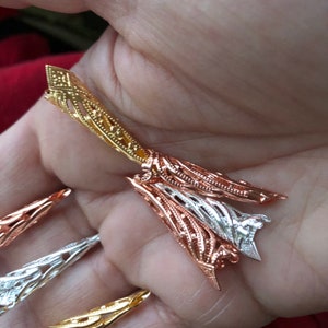 Bolo Tips, Cone End Caps, 35x9mm Filigree, Gold, Silver, Copper, Ant ...