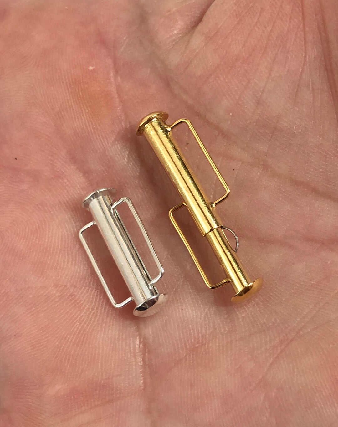 Slide Lock Clasps, 21 X 6mm, 1 Pc | Gold or Silver Over Brass ...
