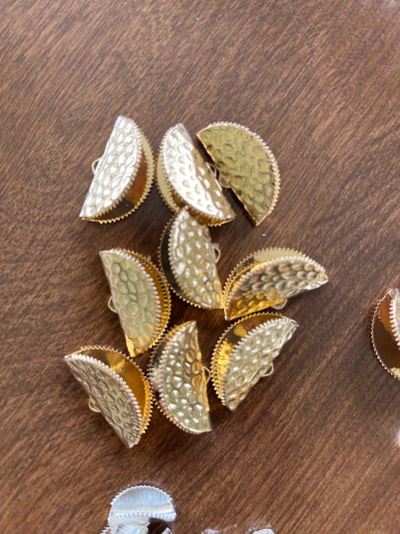 Crimp Ends, Round, Pair, Silver or Goldplated | Ends for Choker | Half ...