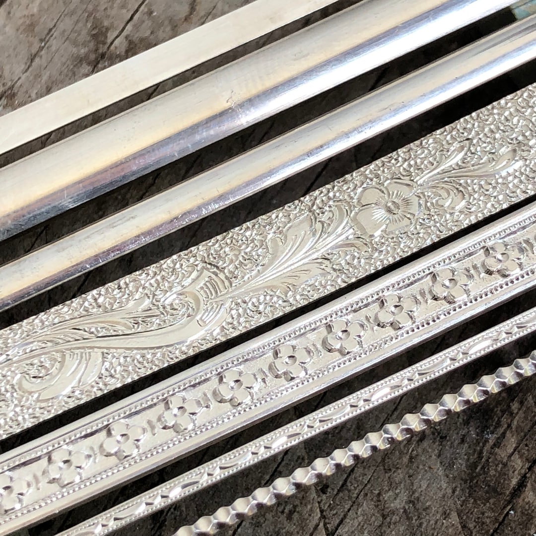 Bezel Wire, Silver, Sterling or 999 Fine, Flat, Domed, Embossed, Ornate ...