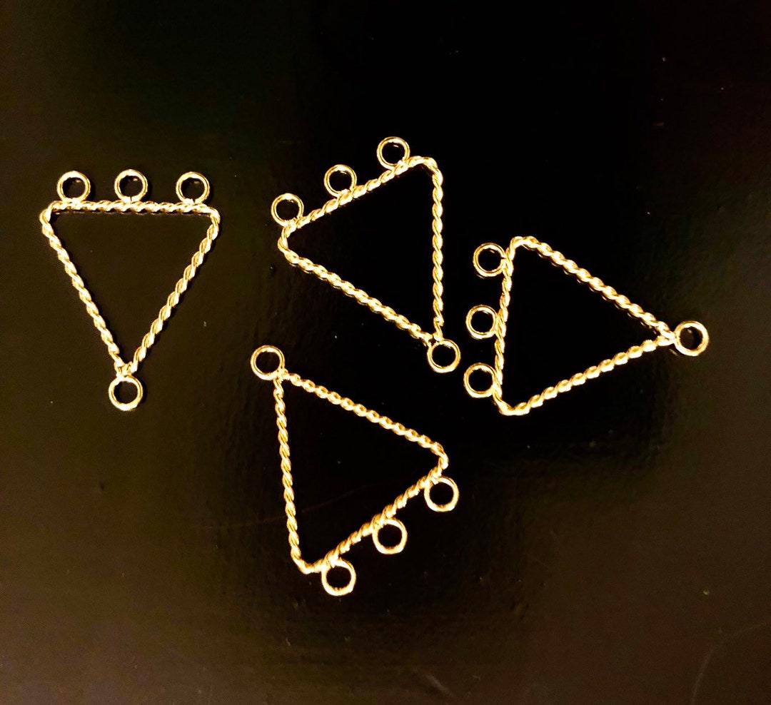 Triangular Triple Loop Connector | 3 Loop | GP Twist Wire | Gold Plated ...