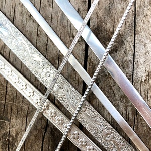 Bezel Wire, Silver, Sterling or 999 Fine, Flat, Domed, Embossed, Ornate ...