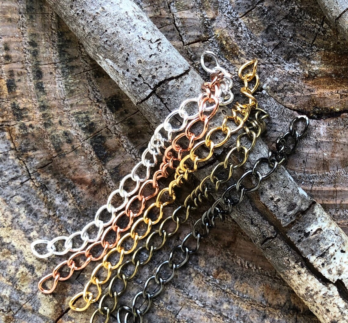 5 Piece Chain Extenders // Multi-colored Set of Extenders // 3 Inch ...