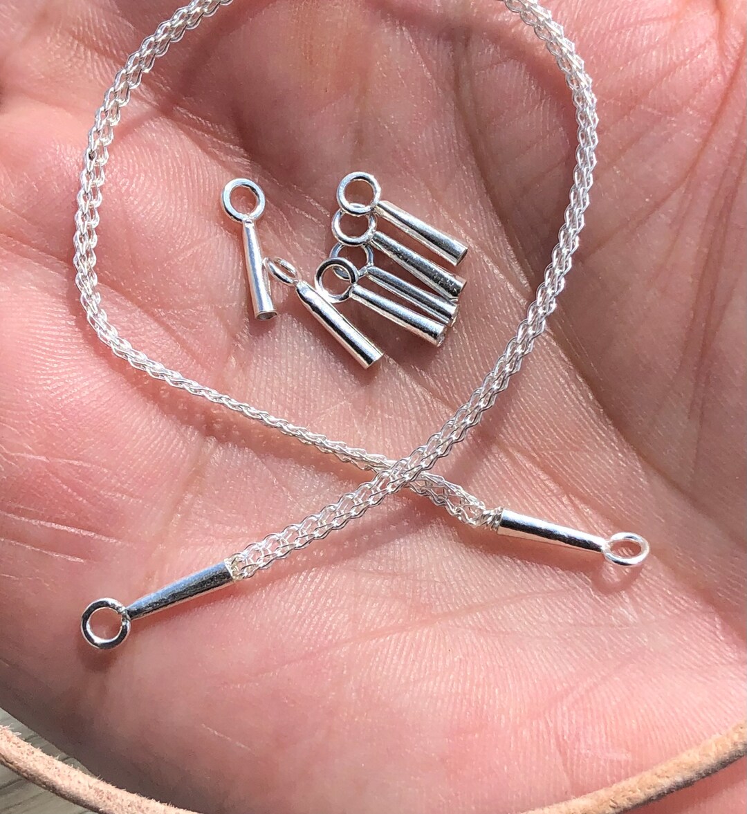 Cone Ends With Loop, Fine Silver, 7x2mm, 1mm ID Hole, Memory Wire ...