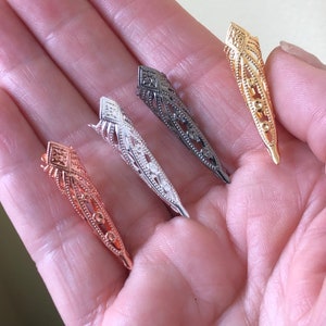 Bolo Tips, Cone End Caps, 35x9mm Filigree, Gold, Silver, Copper, Ant ...