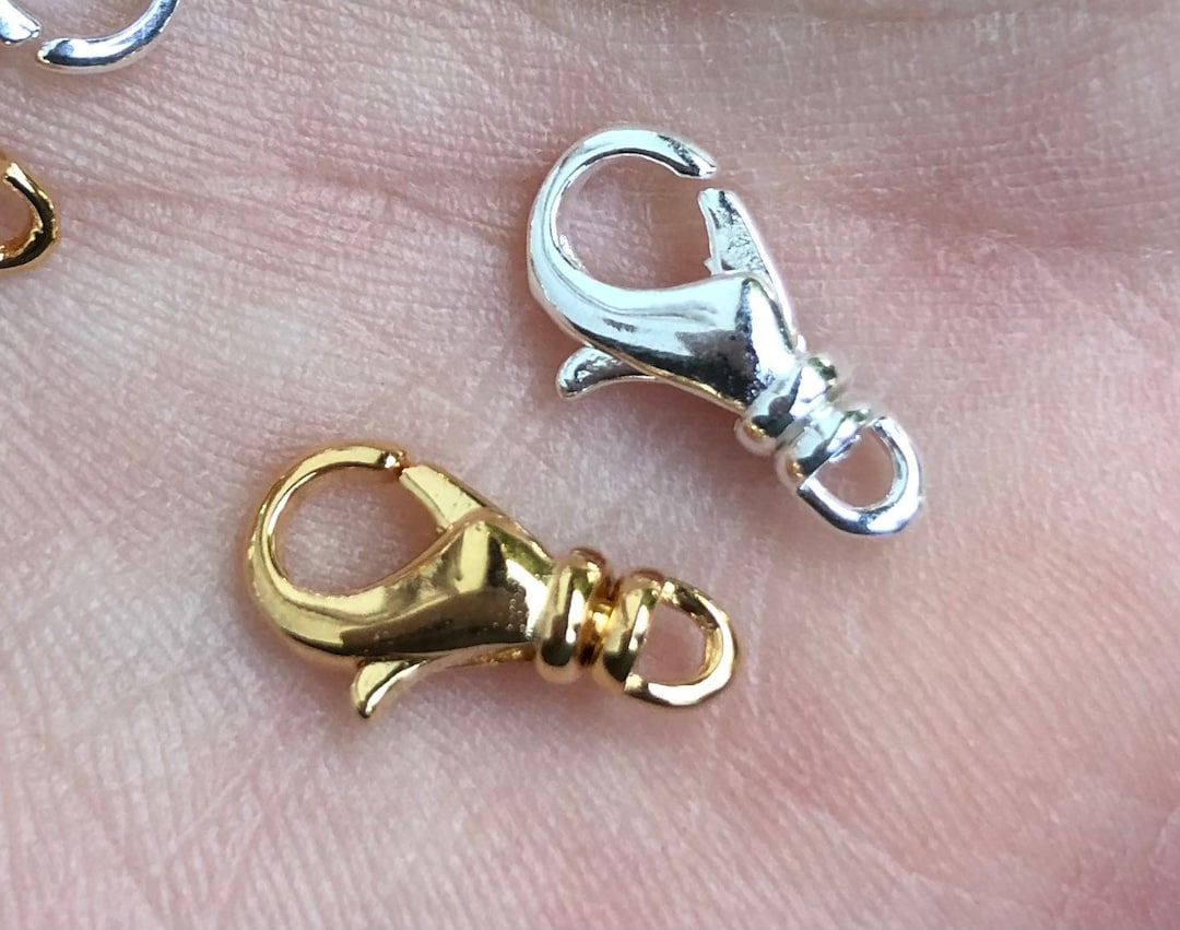 Swivel Lobster Claw Clasps, Silver or Goldplate, Brass, 12x7mm / Gold ...